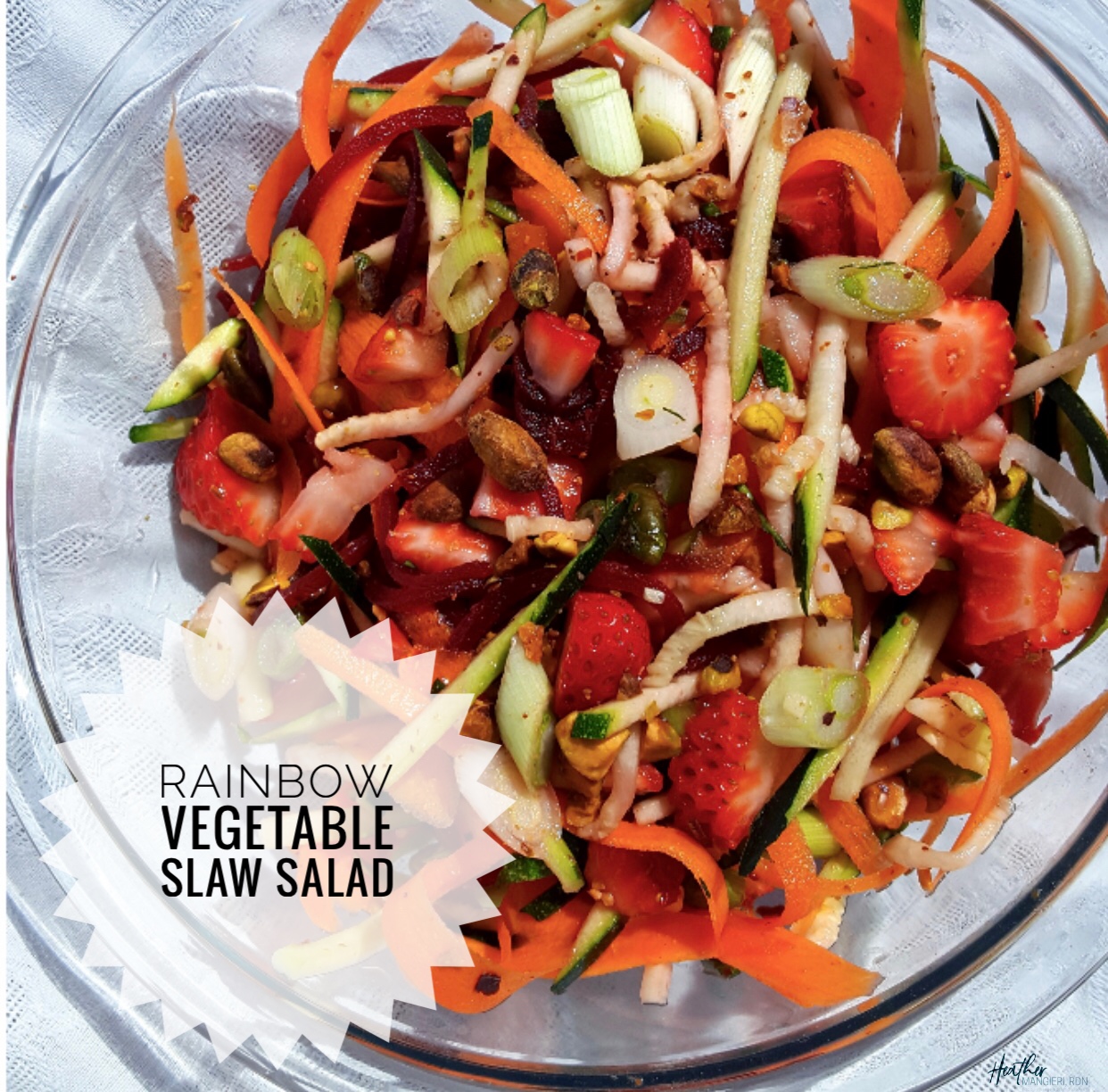 Rainbow Vegetable Slaw Salad - Heather Mangieri Nutrition