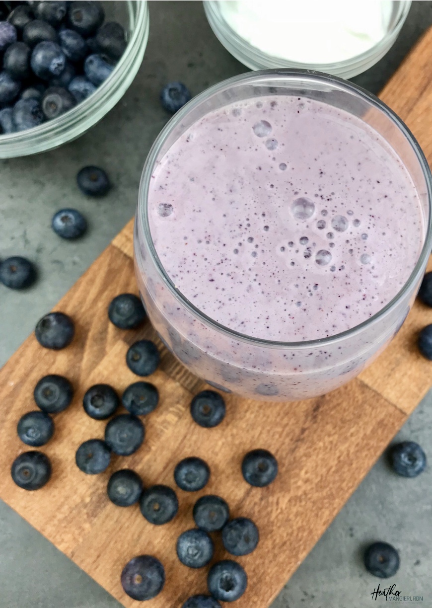 Basic Blueberry Protein Smoothie - Heather Mangieri Nutrition