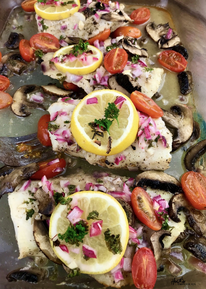 Easy Lemon Baked Cod - Heather Mangieri Nutrition