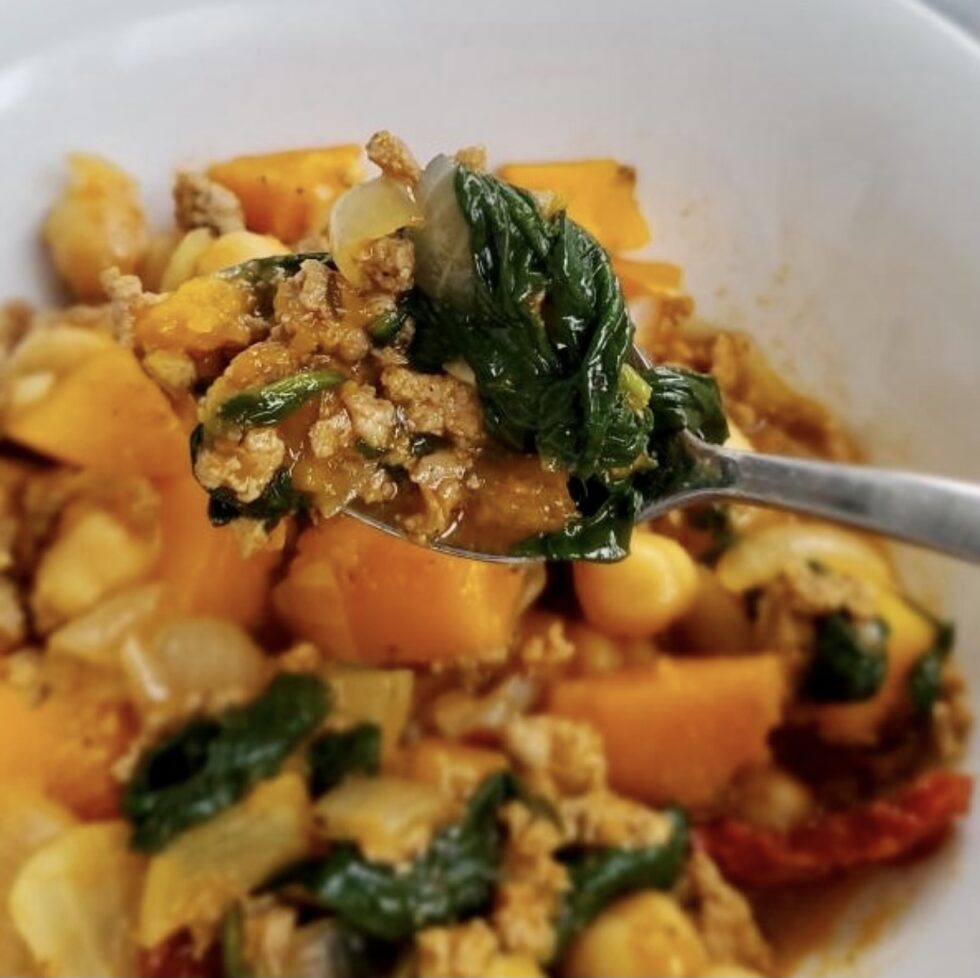Tuscan Turkey, Bean & Butternut Squash Stew - Heather Mangieri Nutrition